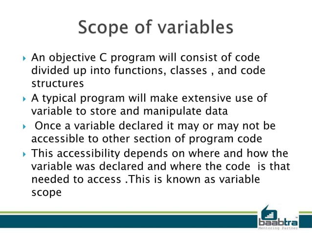 Scope of variables | PPTX | Programming Languages | Computing