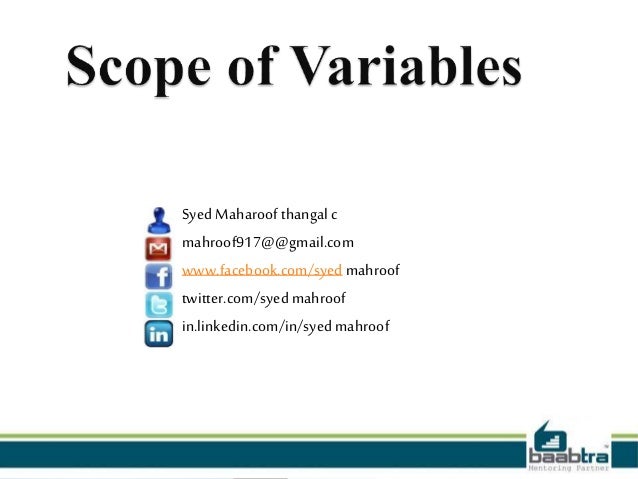 Scope of variables
