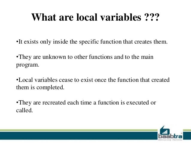 Scope of variables