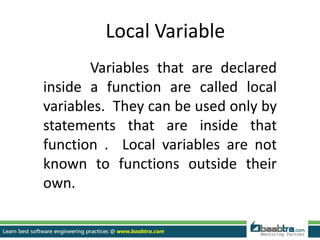 Scope of variables | PPTX