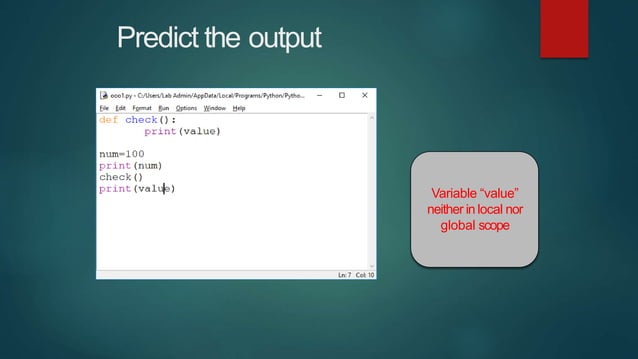Scope of Variables.pptx | Programming Languages | Computing