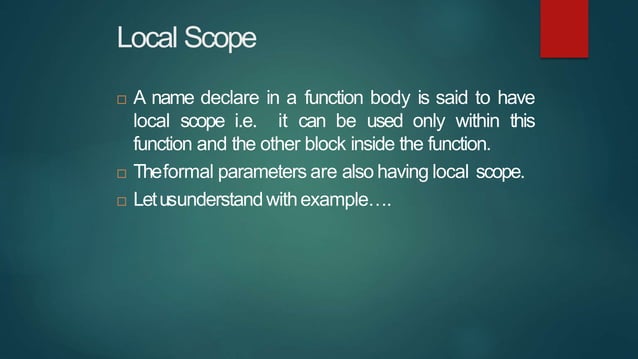 Scope of Variables.pptx | Programming Languages | Computing
