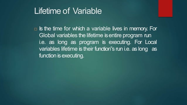 Scope of Variables.pptx | Programming Languages | Computing
