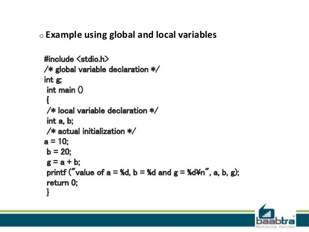 Scope Of Variables In C By Thanveer Danish