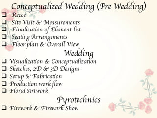 Scope of work Oskar Wedding segment pdf | PDF