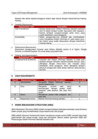 Scope requirements tugas uas kelompok project management | PDF