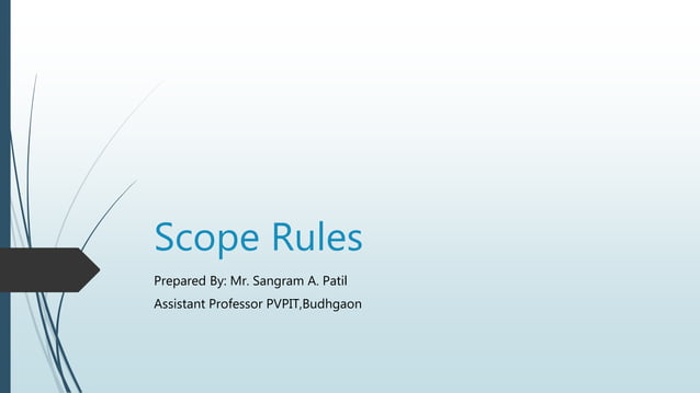 Scope rules : local and global variables | PPTX
