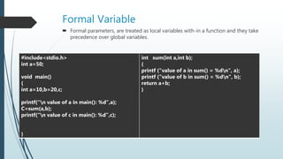 Scope rules : local and global variables | PPTX