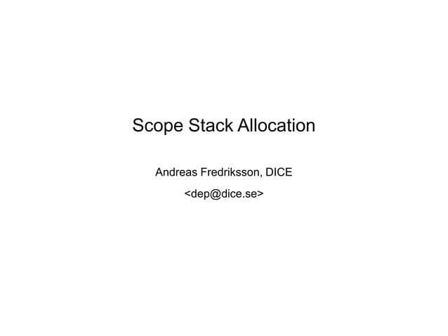 Scope Stack Allocation | PPT