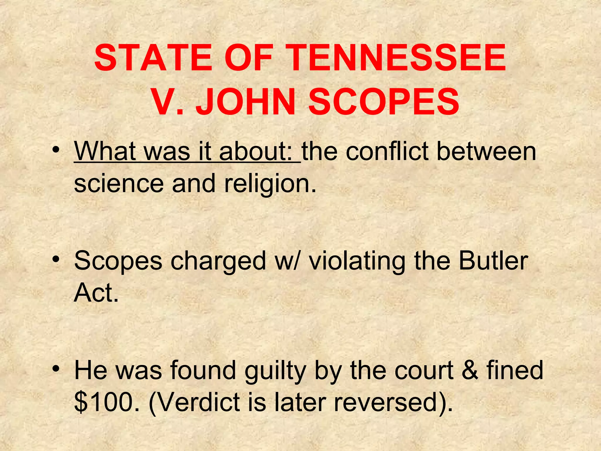 Scopes Monkey Trial | PPT