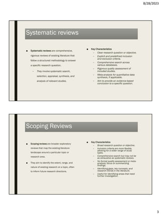 Scoping and Systematic Reviews.pdf | Educational Assessment | Education