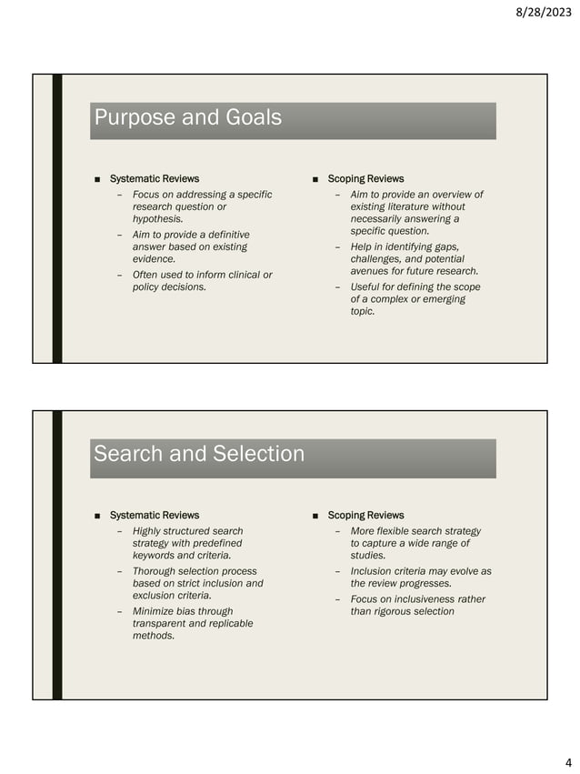Scoping And Systematic Reviews Pdf