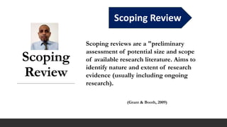 Scoping Review | Steps of Scoping Review | PPTX