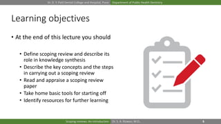 Introduction to scoping reviews | PDF