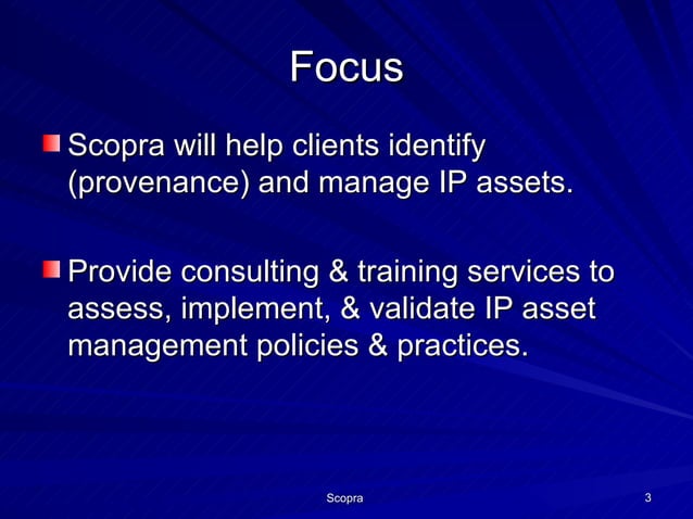 SCOPRA IP Asset Management | PPT
