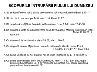 Scopurile întrupării fiului lui dumnzeu | PPT
