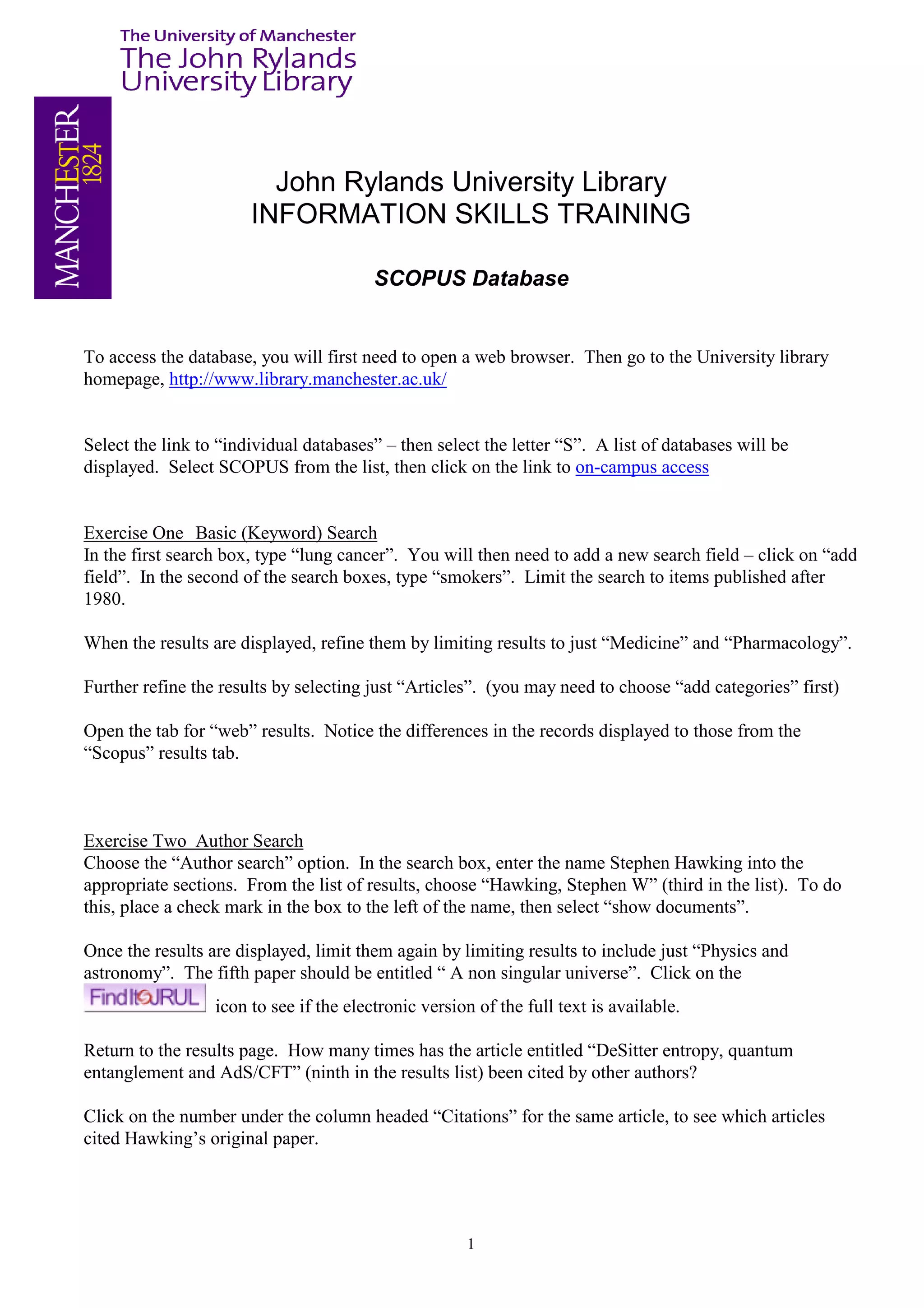 Scopus exercises | PDF
