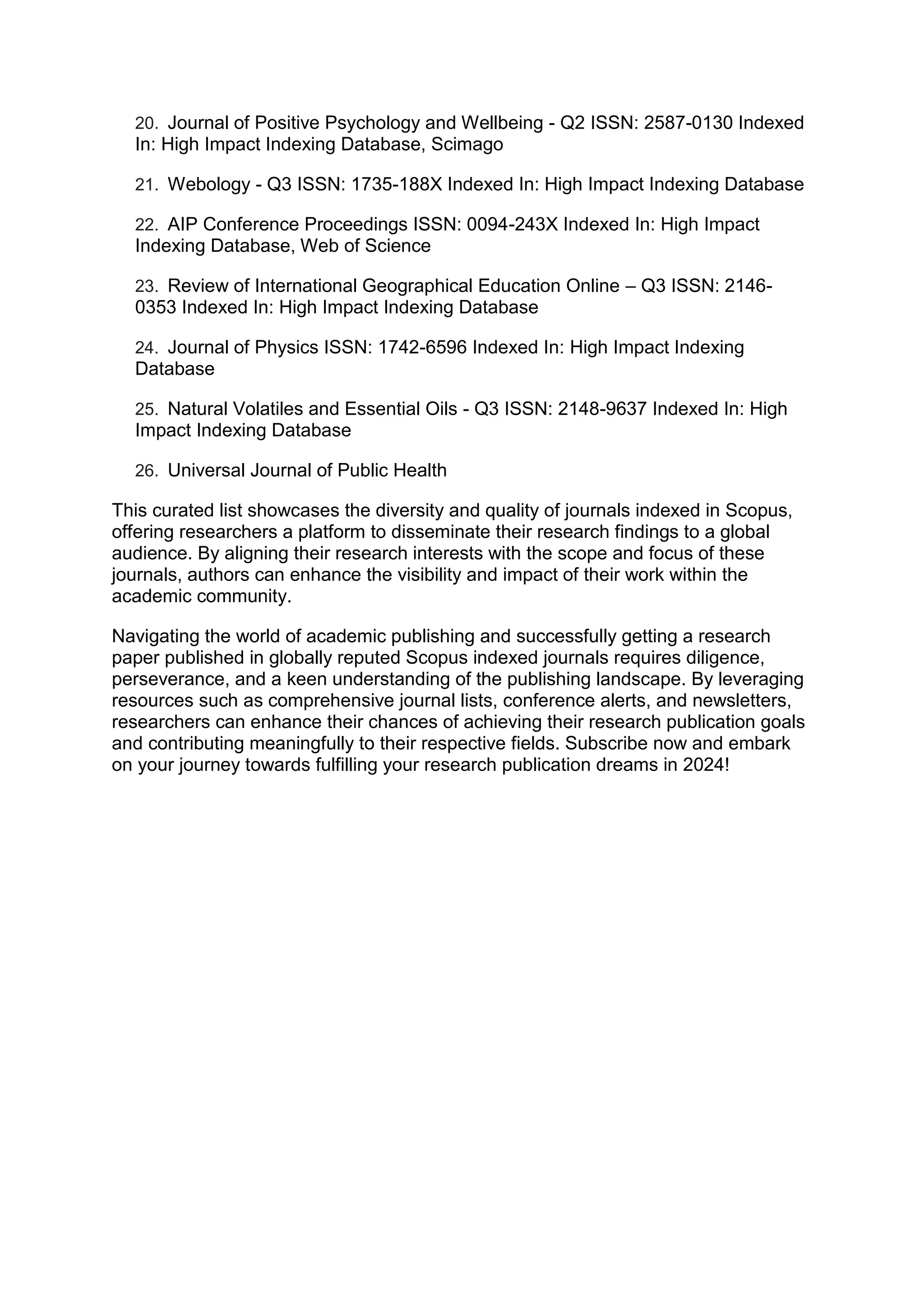 Scopus Indexed Journals 2024 - ISCOPUS Publications | PDF