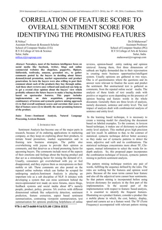 Correlation of feature score to to overall sentiment score for ...