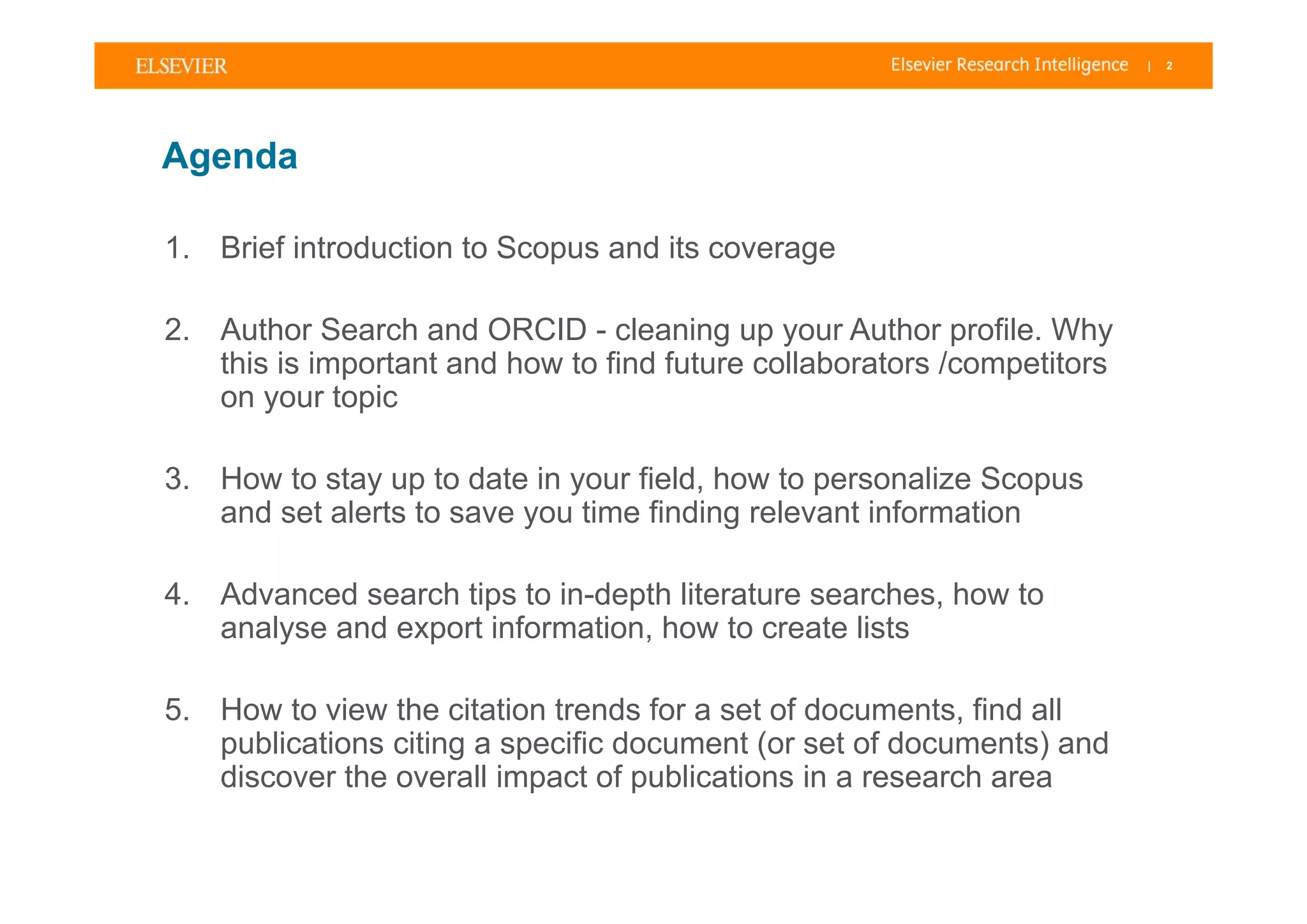 Scopus & SciVal Training for Researchers | PDF