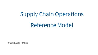 Supply Chain Operations Reference Model | PPTX | Logistics | Business