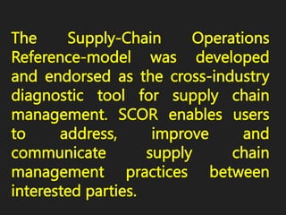 Supply Chain Operations Reference-Model (SCOR®) Overview | PPT ...
