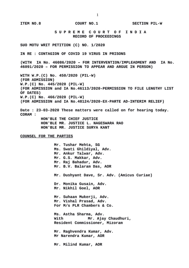 Sc order on prison parole | PDF