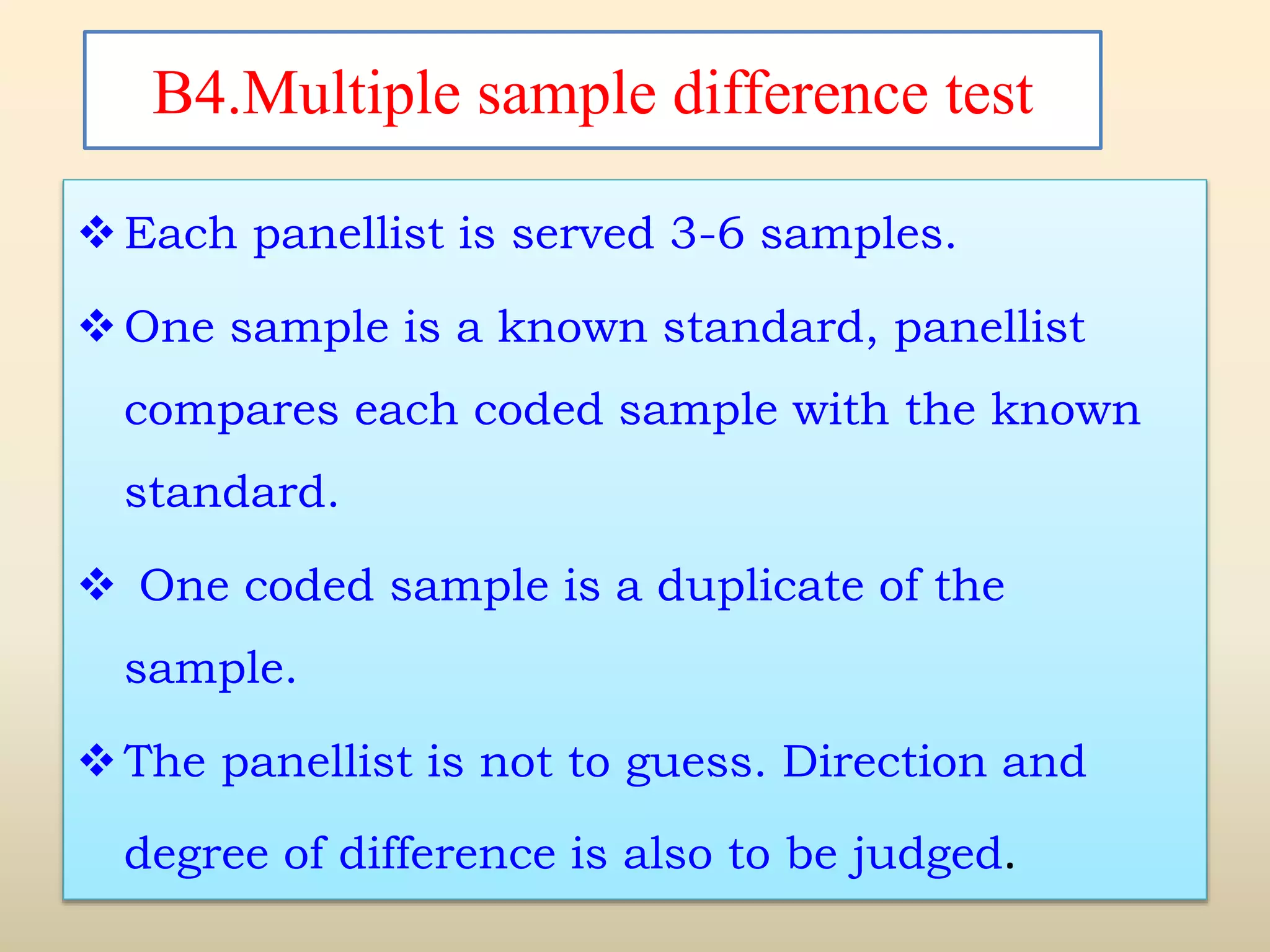 Sensory evaluation of food products | PPTX