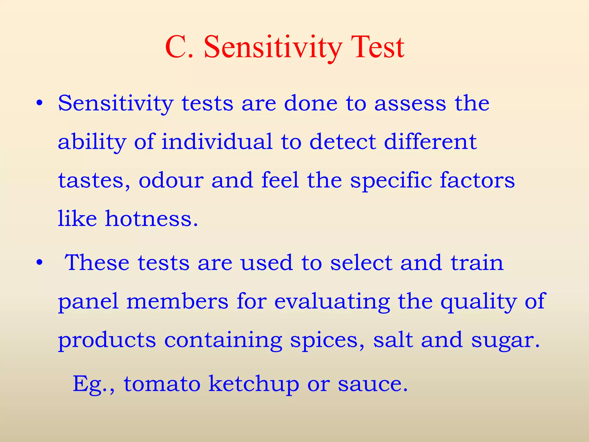 Sensory evaluation of food products | PPTX