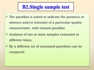 Sensory evaluation of food products | PPTX