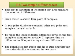 Sensory evaluation of food products | PPTX