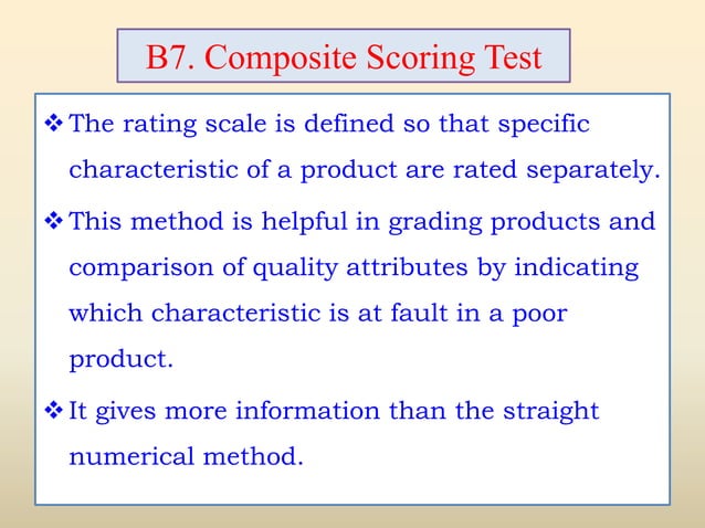 Sensory evaluation of food products | PPTX