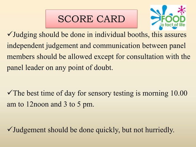 Sensory evaluation of food products | PPTX
