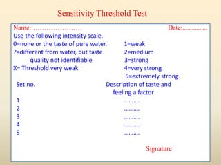 Sensory evaluation of food products | PPTX