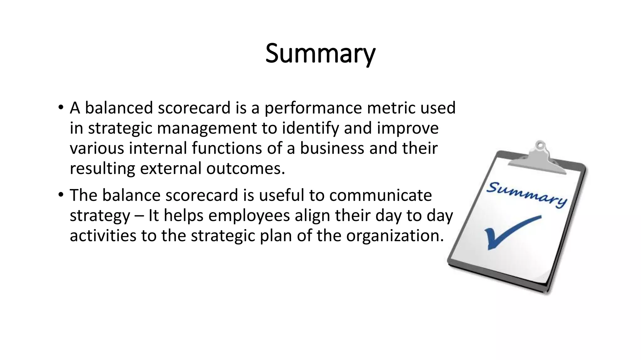 Devloping a Balanced Scorecard | PPTX