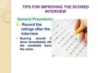 Scored interview presentation | PPT