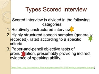 Scored interview presentation | PPT