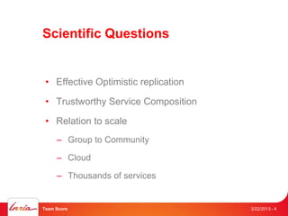 Inria LORIA SCORE Team presentation | PPTX | Cloud Computing | Internet