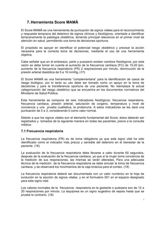 SCORE MAMÁ Y CLAVES OBSTÉTRICAS | PDF