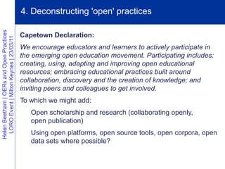 Understanding the role of OERs in open educational practices | PPT