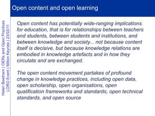 Understanding the role of OERs in open educational practices | PPT