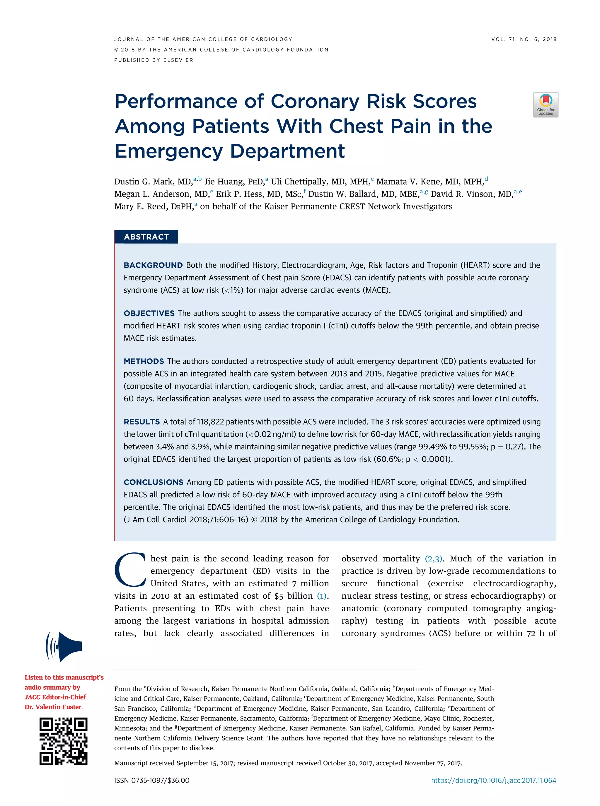 Score risk chest pain | PDF