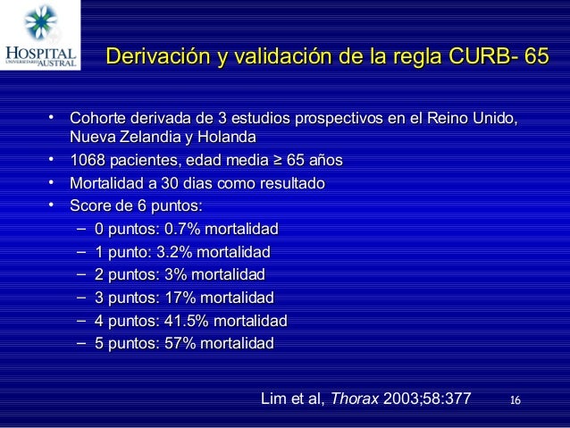 Escalas de severidad en neumonia adquirida en la comunidad