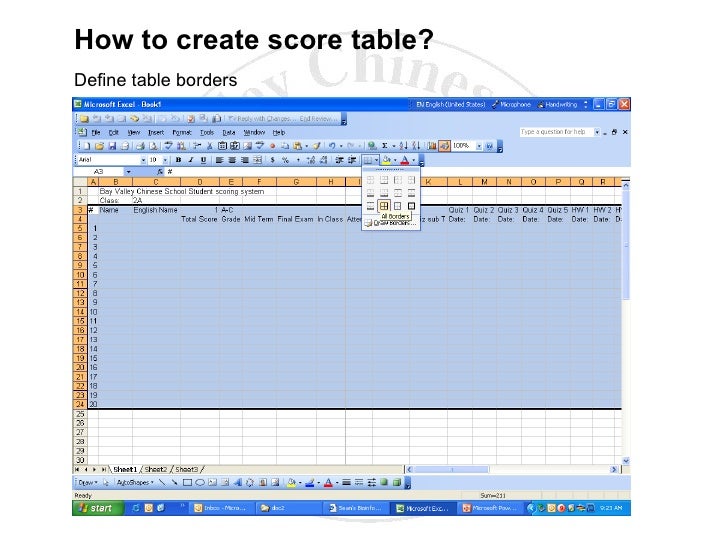 How to create score table?