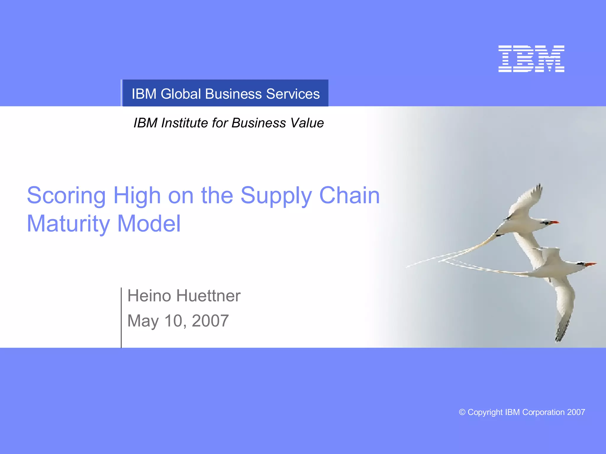 Scoring High on the Supply Chain Maturity Model | PPT
