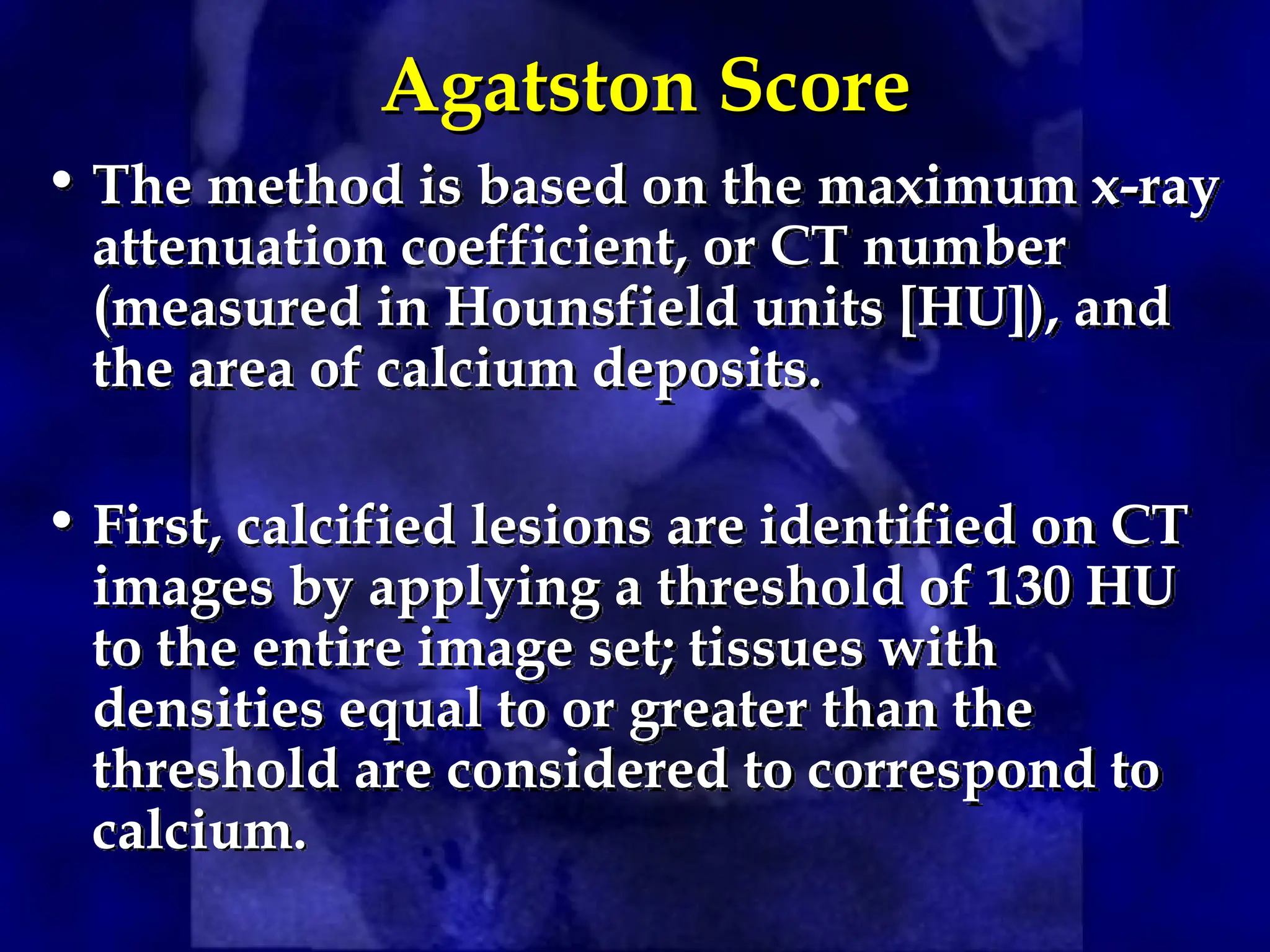 CT Calcium Scoring Lecture Overview Powerpoint | PPT