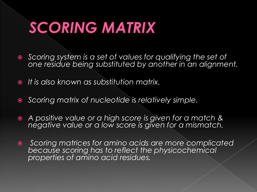 Scoring Matrices