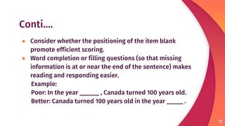 Scoring paper and pencil tests week 15 | PPT