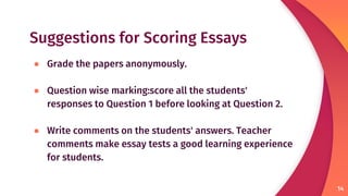 Scoring paper and pencil tests week 15 | PPTX
