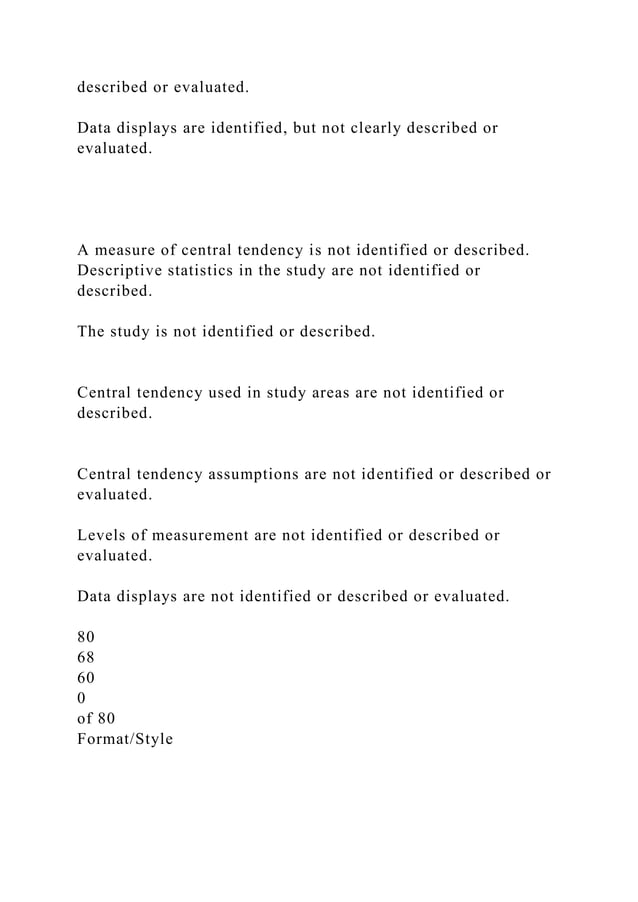 Scoring Rubric Assessing Central Tendency and Descriptive Statist.docx ...